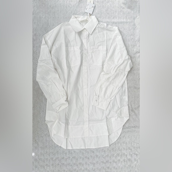 Commense | Tops | Nwt Commense Long Sleeve Oversized Button Down Dress Shirt In White | Poshmark